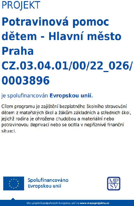 Projekt Potravinová pomoc dětem :: MŠ Podsaďáček